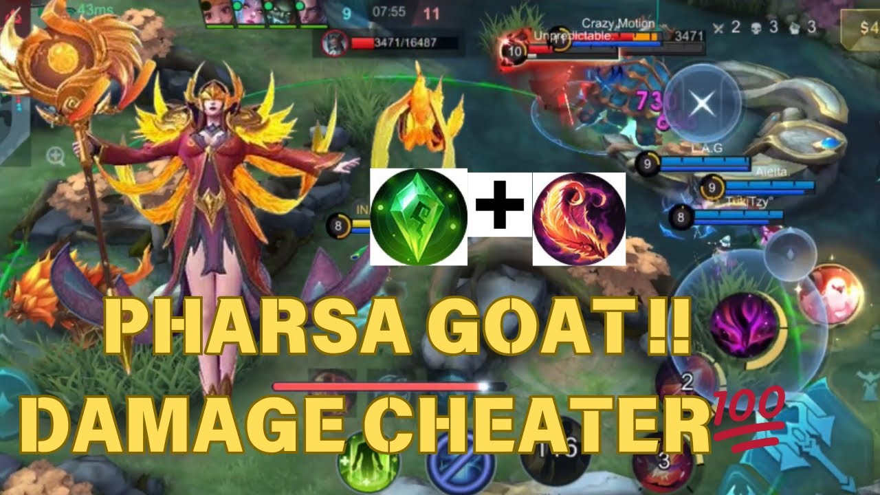 PHARSA DAMAGE CHITER ONE HIT‼️ PAKAI COMBO BUILD INI⁉️💯 - YouTube