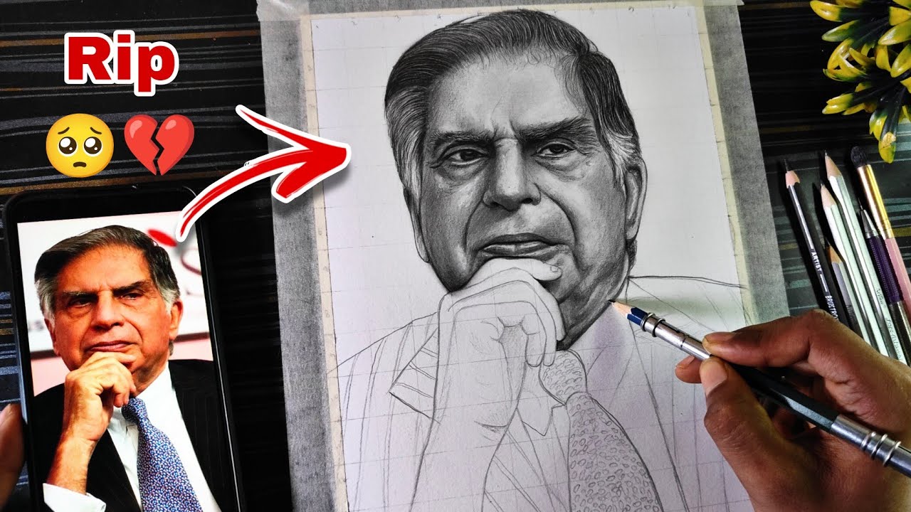 Ratan Tata Drawing Pencil Sketch, RIP🥺💔 Ratan Tata, Art Tribute To ...