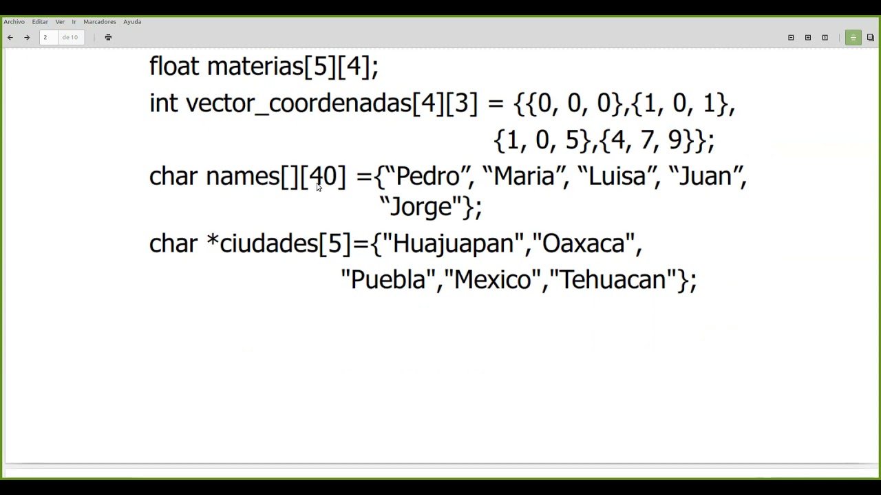 Arreglos bidimensionales (matrices o tablas) y operaciones con arreglos ...