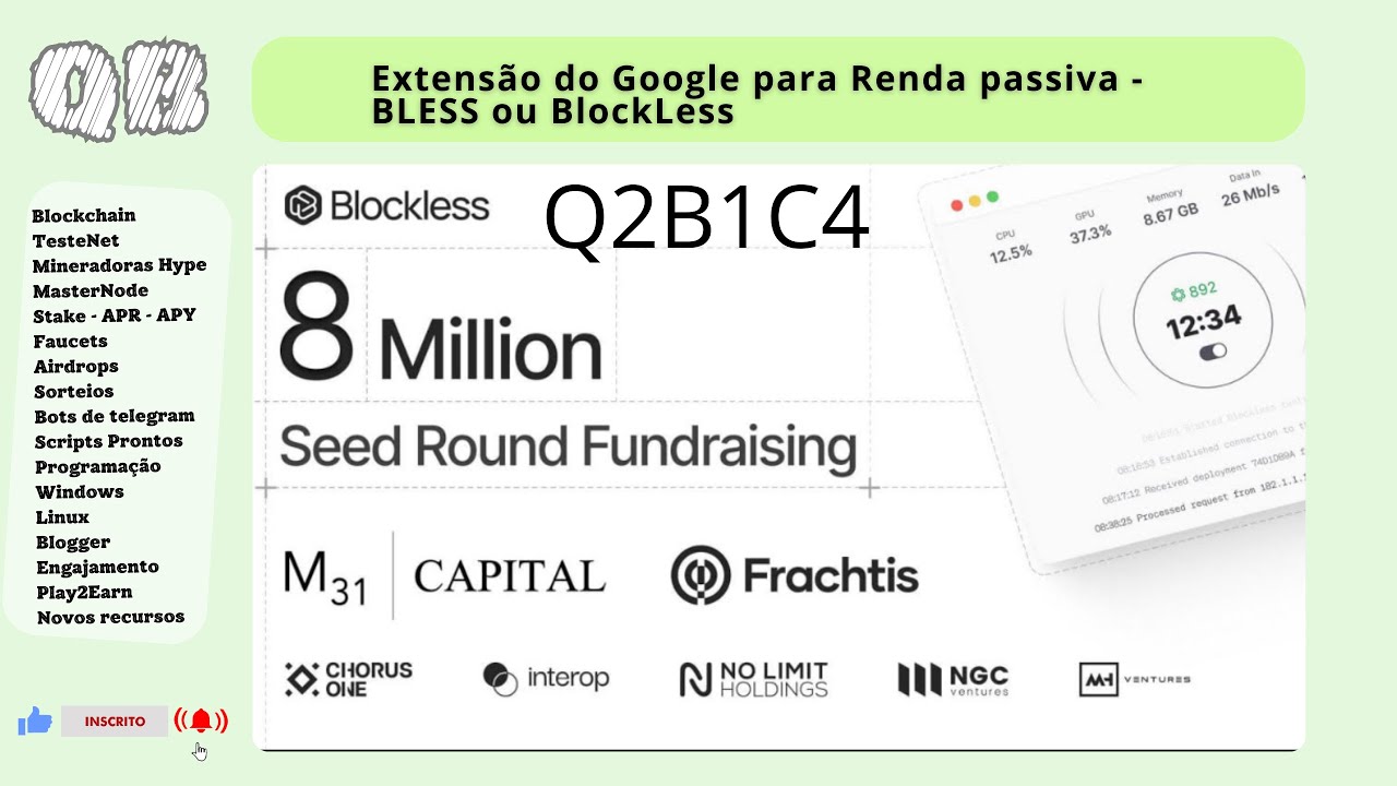 #GRASS Extensão do Google para Renda passiva - BLESS ou BlockLess - YouTube