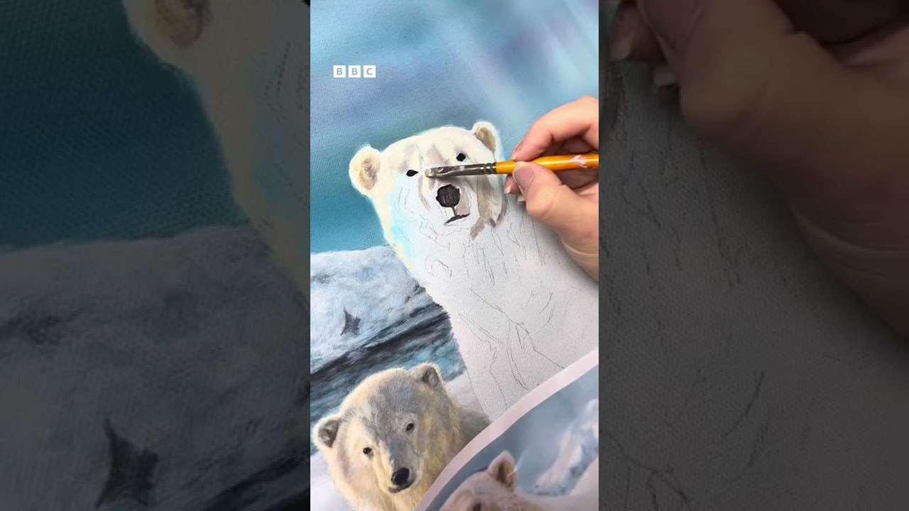Such cute faces 🥰 Stunning polar bear artwork from Studio Wildlife for Frozen Planet II. # ...