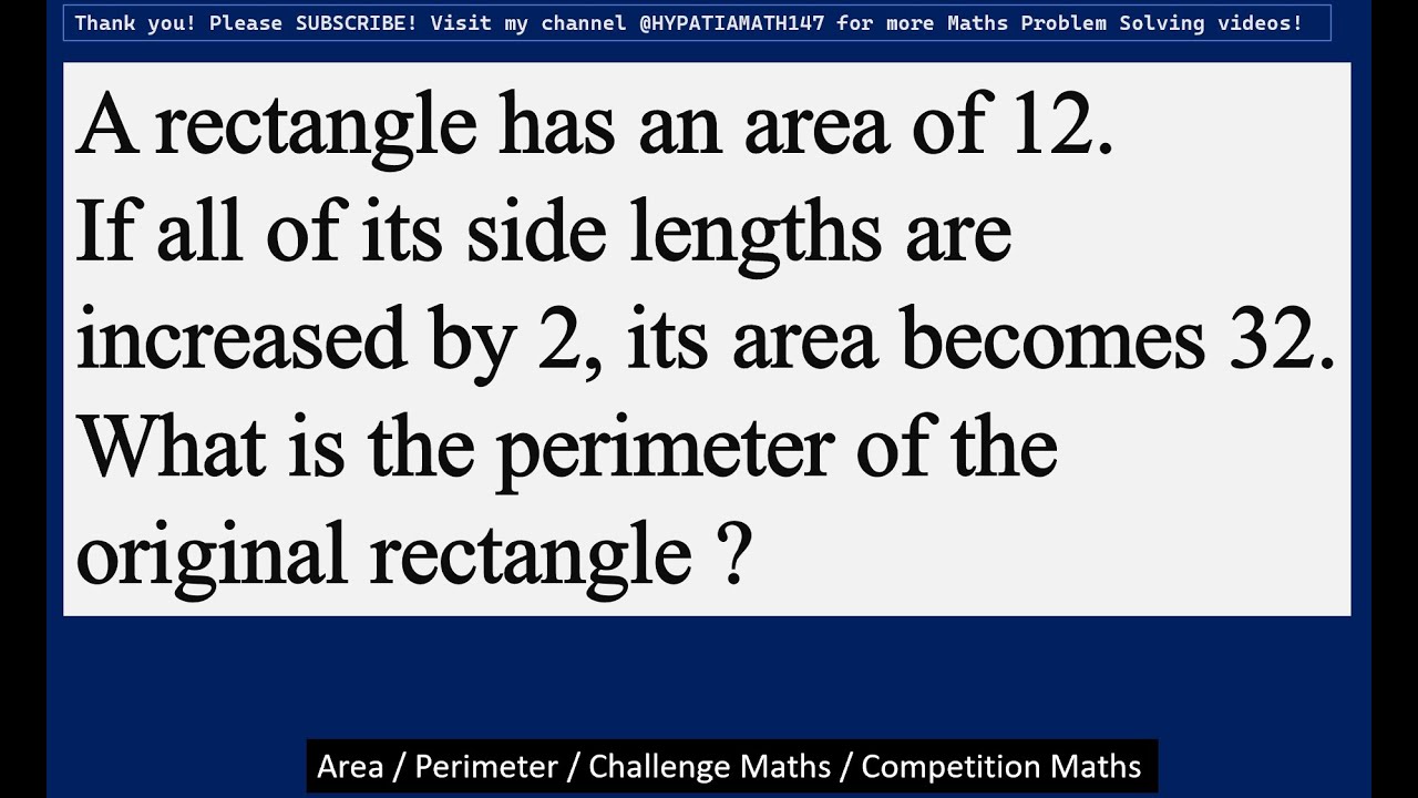 Area / Perimeter / Challenge Maths / KS4 Mathematics - YouTube