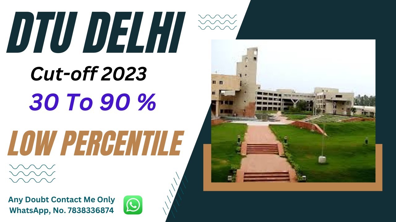 DTU Delhi College Cut-off 2023 | DTU JEE Main cutoff Rank vs percentile ...