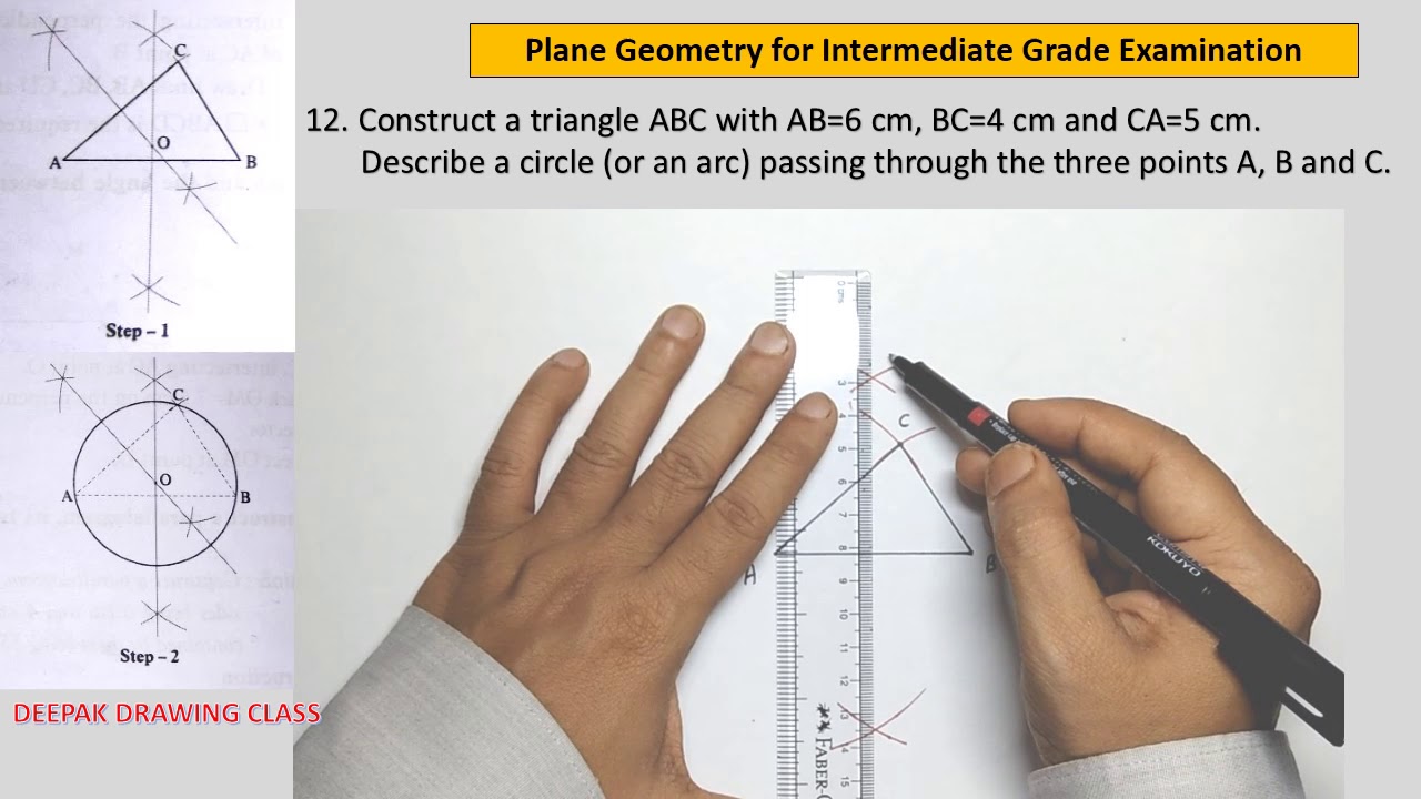 12 Describe a circle (or an arc) passing through three given points - Intermediate Plane ...