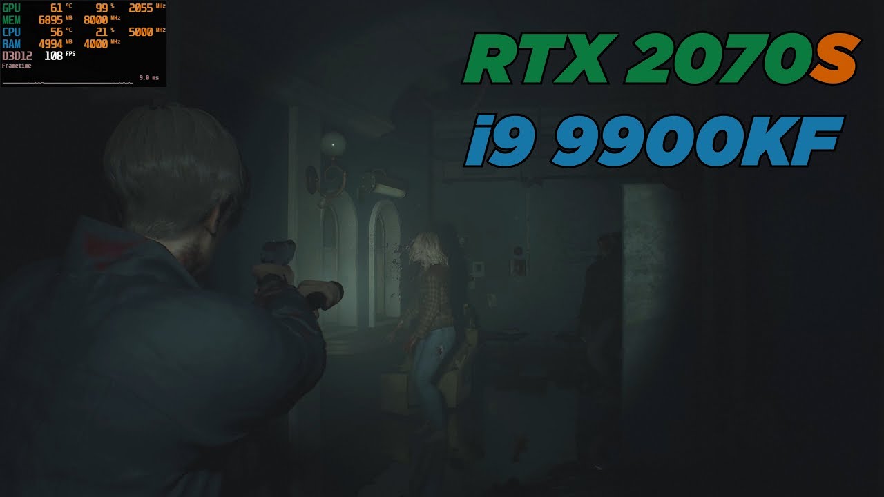 Resident Evil 2 - i9 9900KF/RTX 2070 Super (1080p) - YouTube