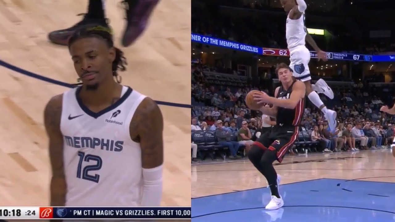 Ja Morant turned off gravity to get an insane chase-down block 😨 - YouTube