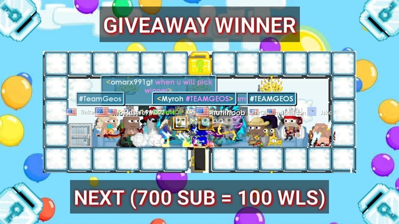 GIVEAWAY WINNER (NEXT 700 SUB = 1 DLS) | Growtopia | GeoslopeGT - YouTube
