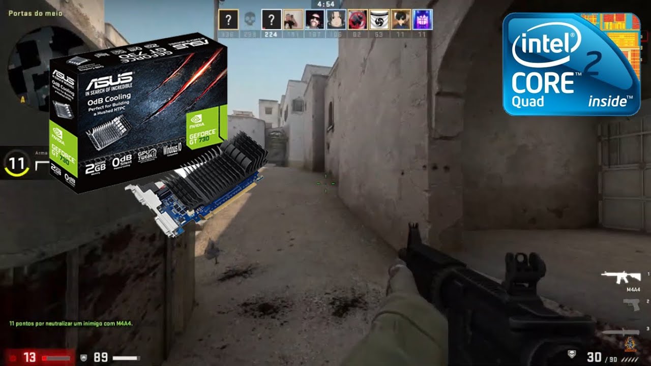 Cs Go Core 2 Quad 9400 GT 730 DDR5 2GB e 4GB Ram DDR2 - YouTube