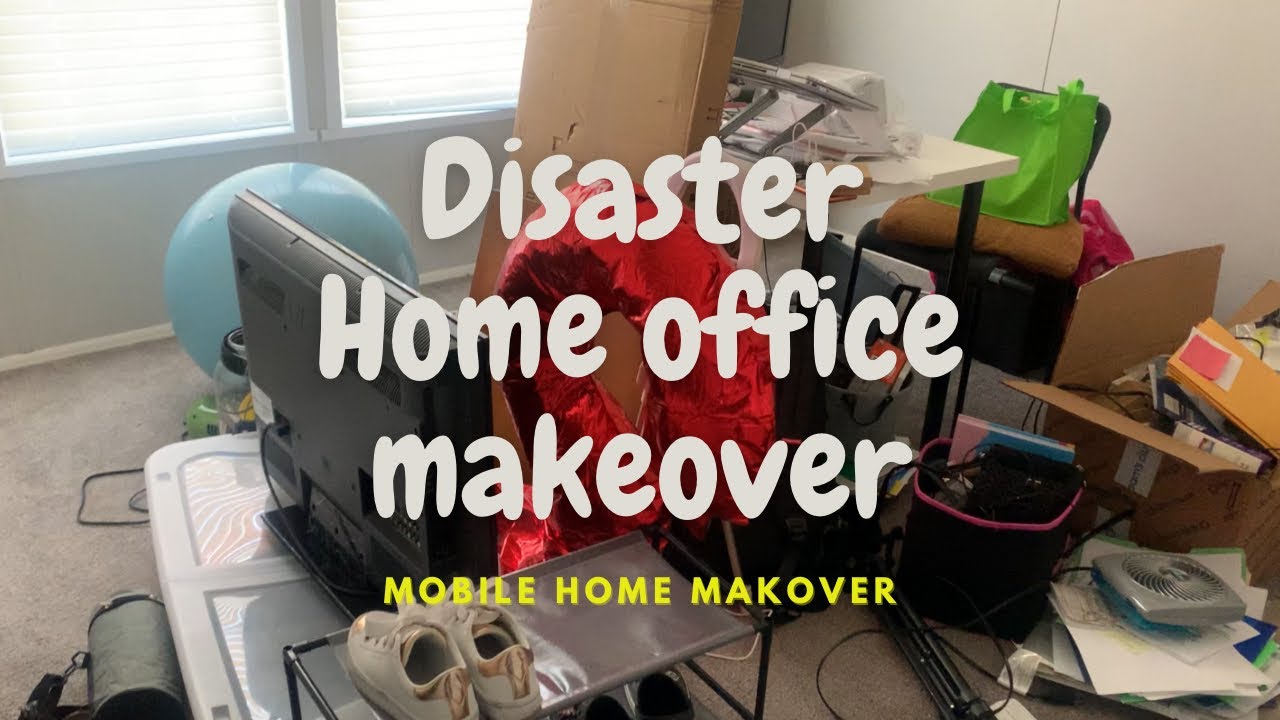 Disaster Home office makeover part 1 #mobilehomeliving #modularhome ...