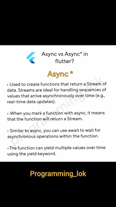 Q25 Async Vs Async In Flutter Flutter Dart Coding App Programming Flutterdeveloper