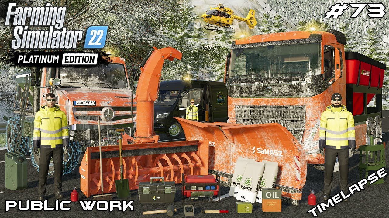 REMOVING SNOW FROM AUTOBAHN WITH UNIMOG & VOLVO | Public Work | Farming ...