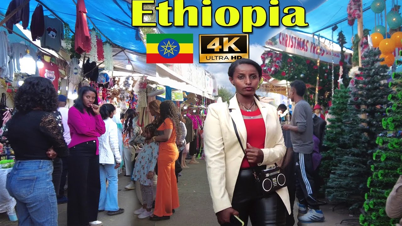Addis Ababa Walking Tour (#339) Gena Bazar @ Exhibition Center , 🇪🇹 ...