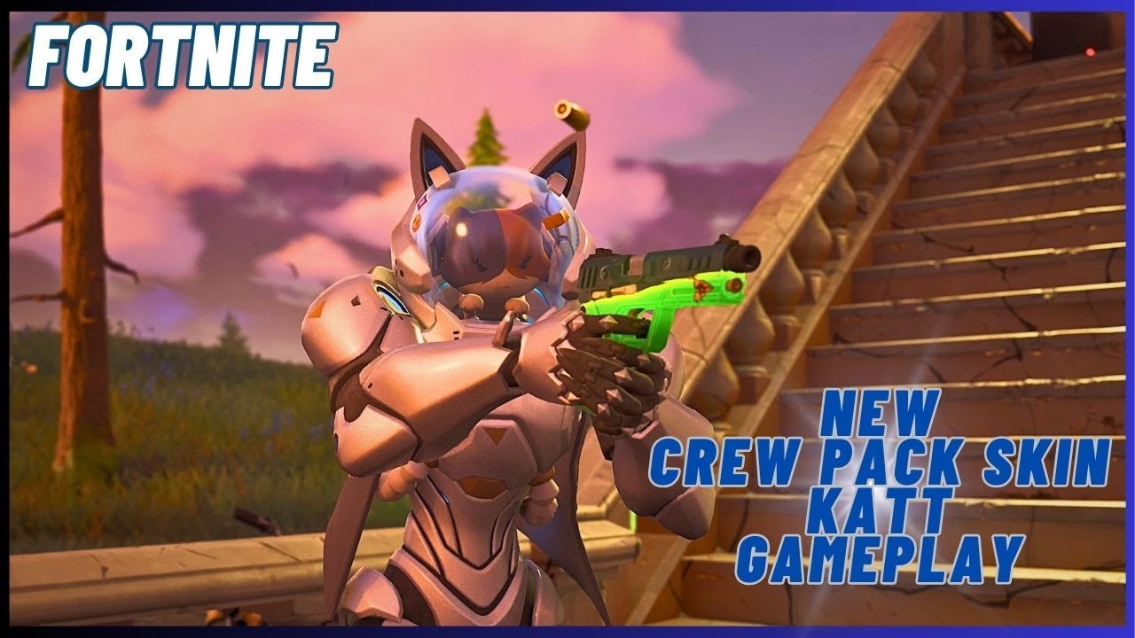 FORTNITE - New Crew Pack Skin KATT Gameplay. - YouTube
