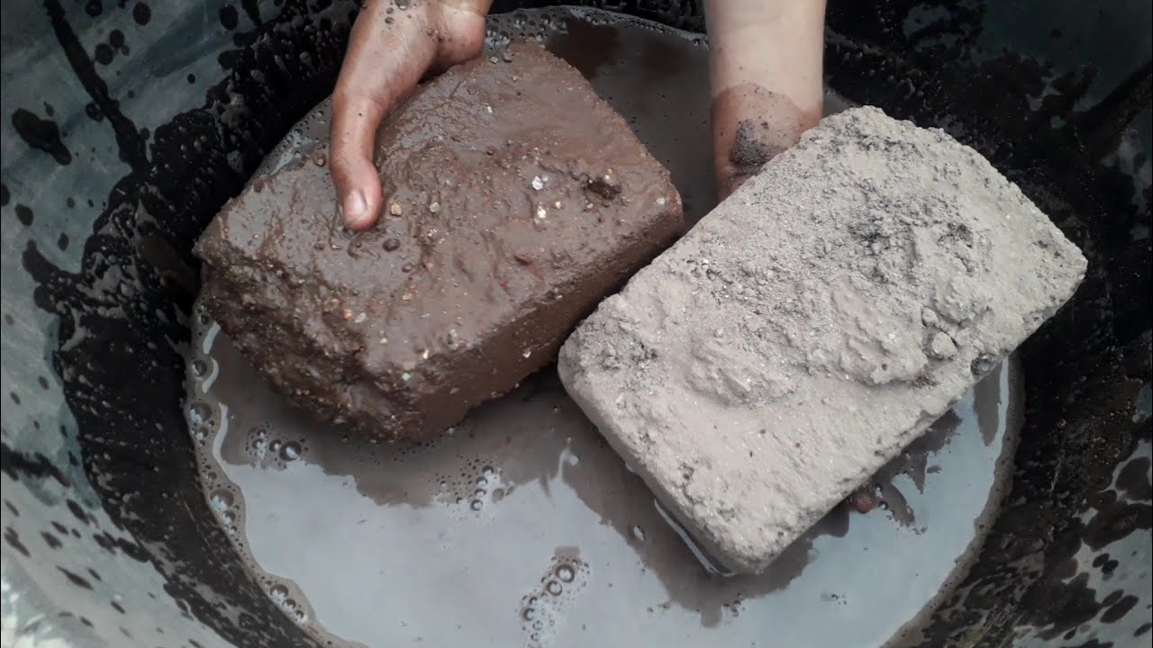 New...brown crunchy gritty red dirt slabs bars crumbling dry in tub ...