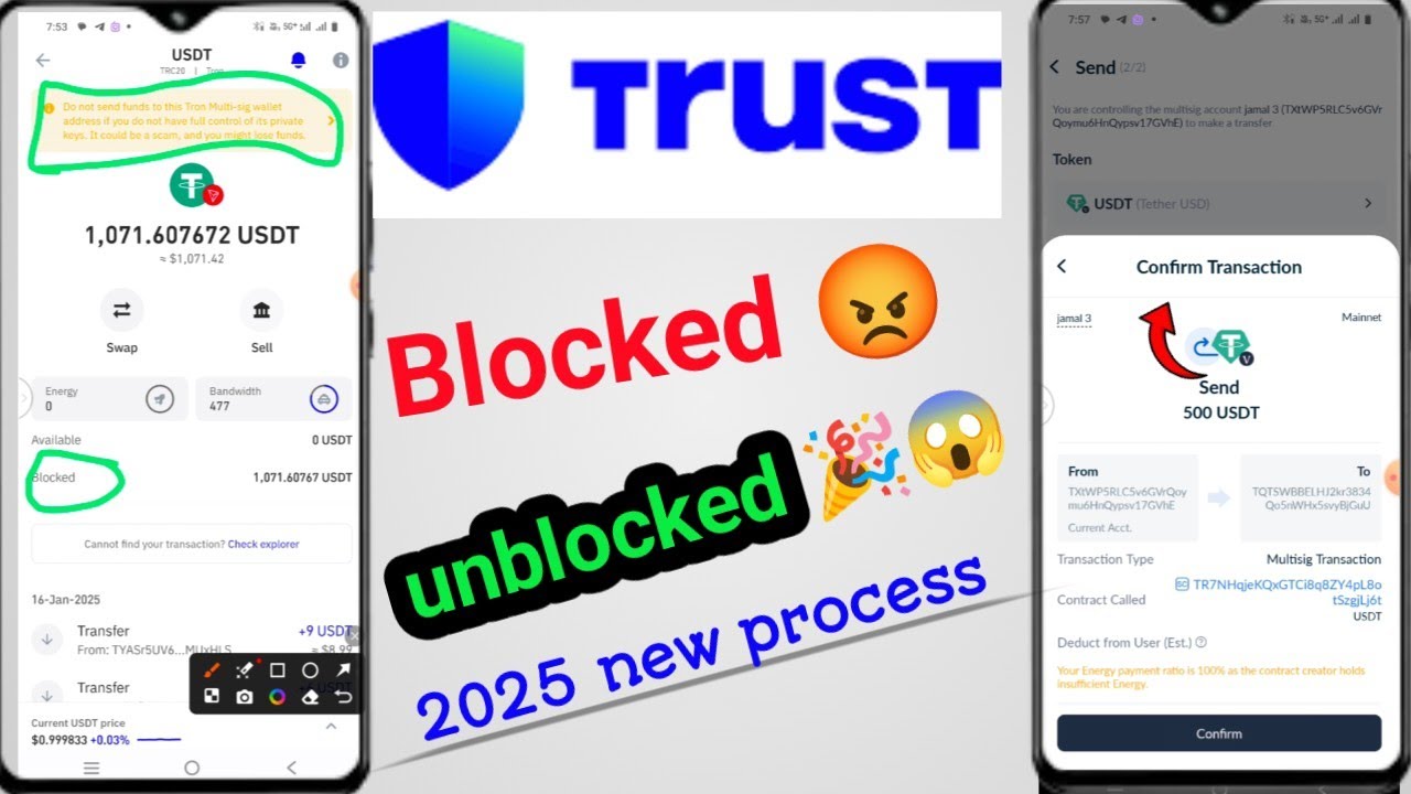 how to unlock usdt tron in trust wallet 2025 | trust wallet blocked ...