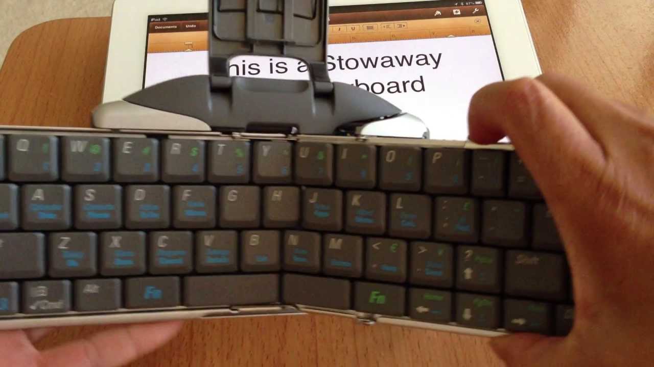 Stowaway Bluetooth keyboard - YouTube