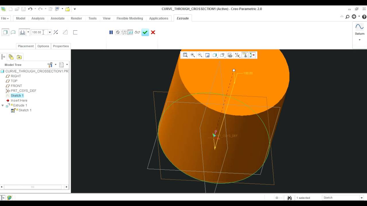 curve from cross section - YouTube