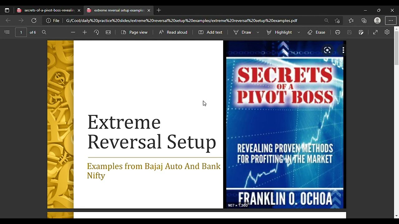 SECRETS OF PIVOT BOSS BOOK READING CHAPTER 2 | EXTREME REVERSAL SETUP ...