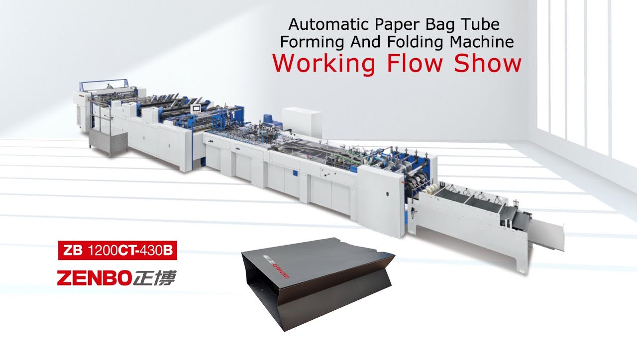 Automatic Paper Bag Tube Forming Machine ZB1200CT-430B - YouTube