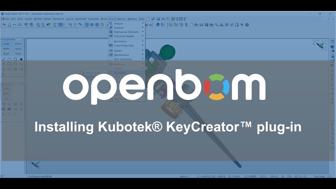 OpenBOM: installing Kubotek KeyCreator plug-in - YouTube