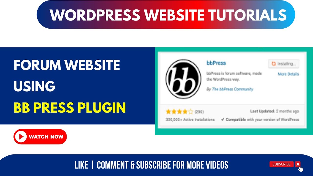 BB Press Forum WordPress Plugin | How to make a forum website in wordpress - YouTube