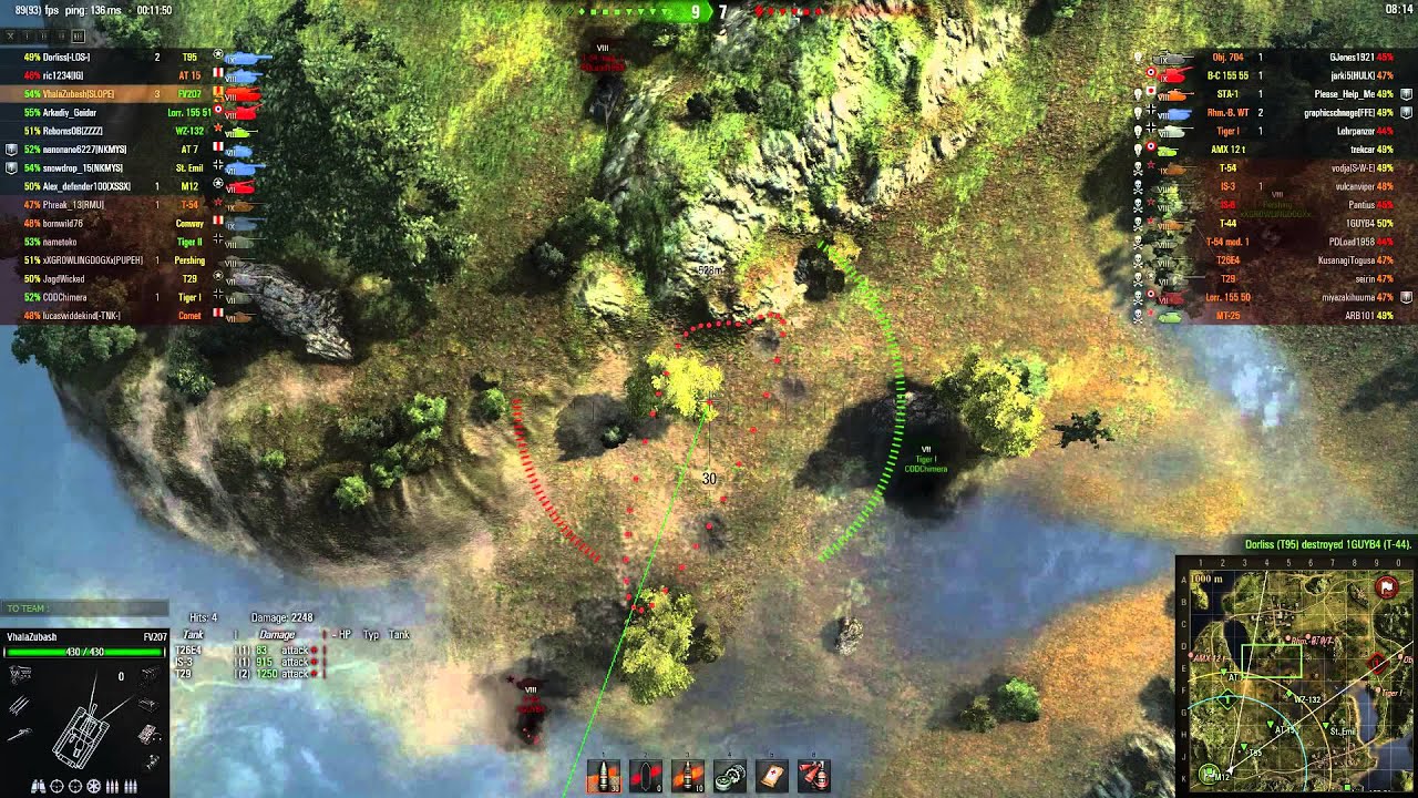 World of Tanks - FV207 Gameplay: Wide Gun Range - YouTube