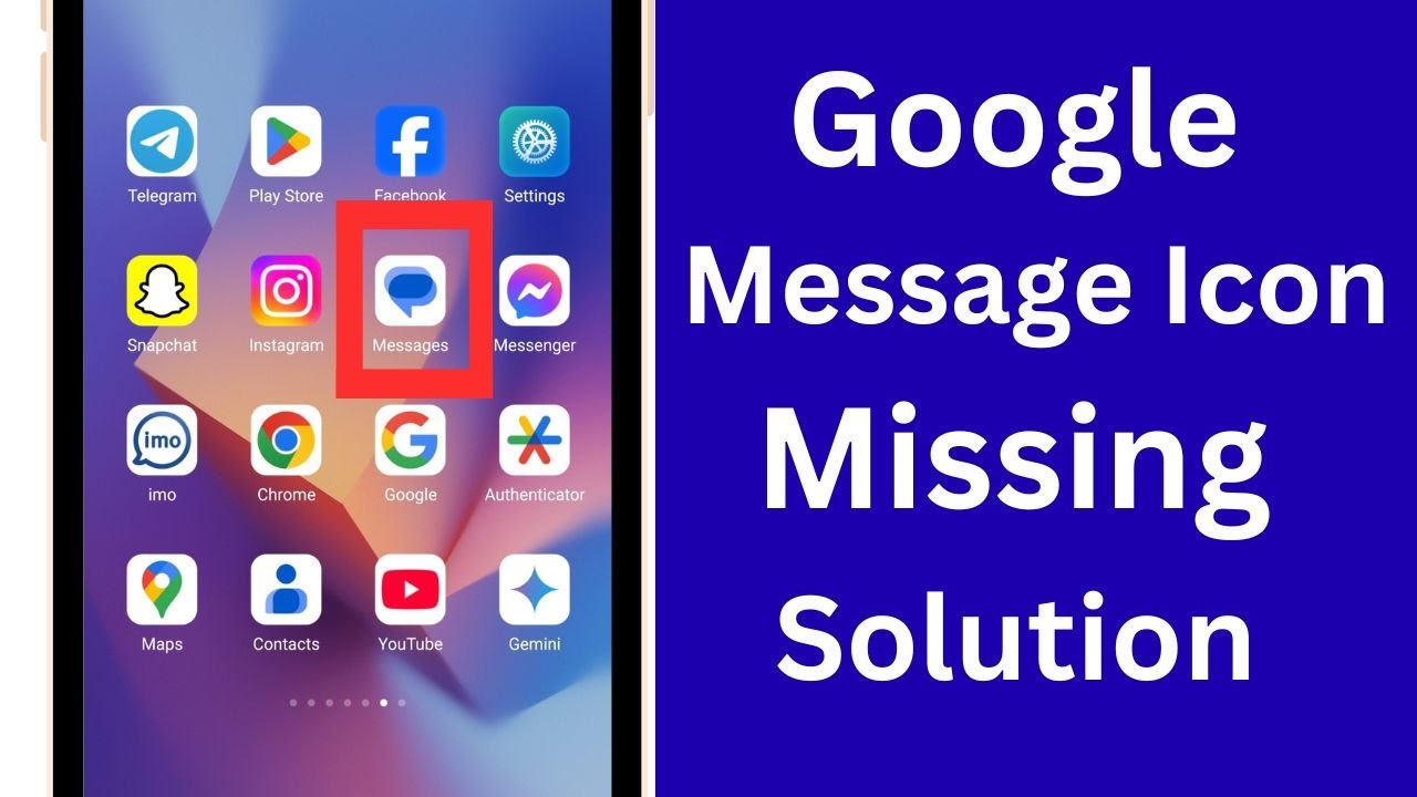 How to Fix Google Message Icon Missing Problem - YouTube