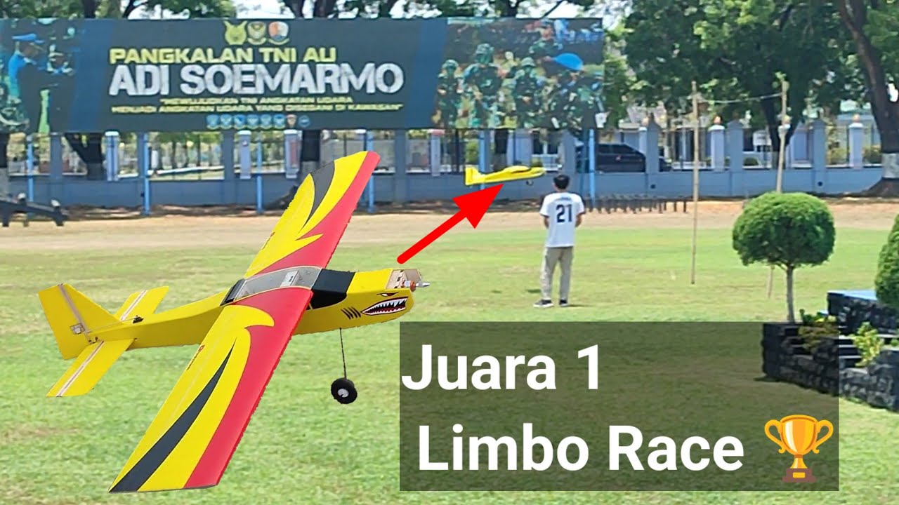 Lomba limbo race masuk gawang pesawat Rc andalan alhamdulillah juara 1 ...