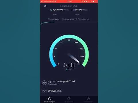 Speedtest Unitymedia Gigabitcity Bochum Network on iPhone 7 Plus with ...