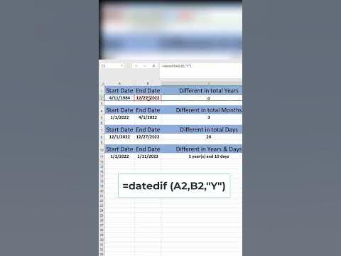 How to use DATEDIF function in Excel #shorts - YouTube