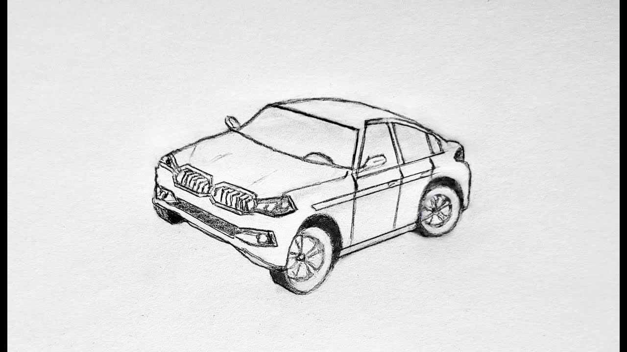 How to draw a car in two point perspective - YouTube