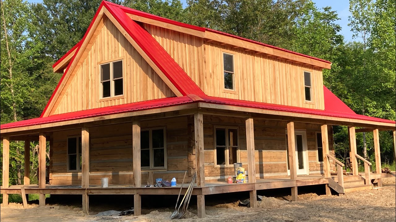 Homemade Log Cabin - YouTube