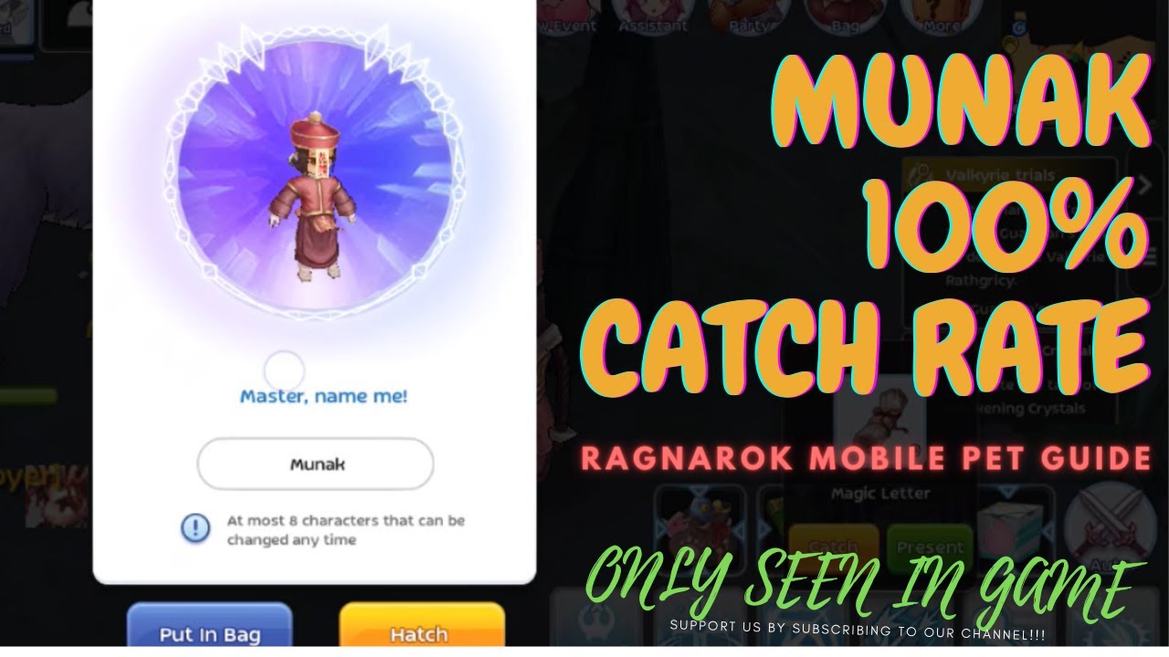 HOW TO CATCH MUNAK 100% SUCCESS PET GUIDE [Ragnarok M: Eternal Love ...