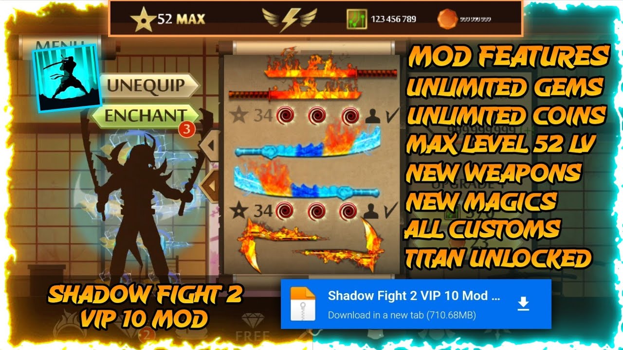 Shadow fight 2 Mod apk !! Vip 10 mod Everything unlocked ! Unlimited ...