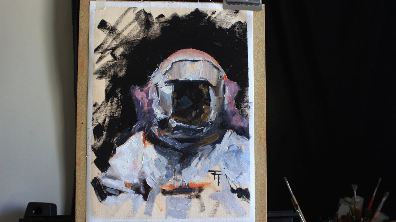 Astronaut study #2 OIL PAINTING - YouTube
