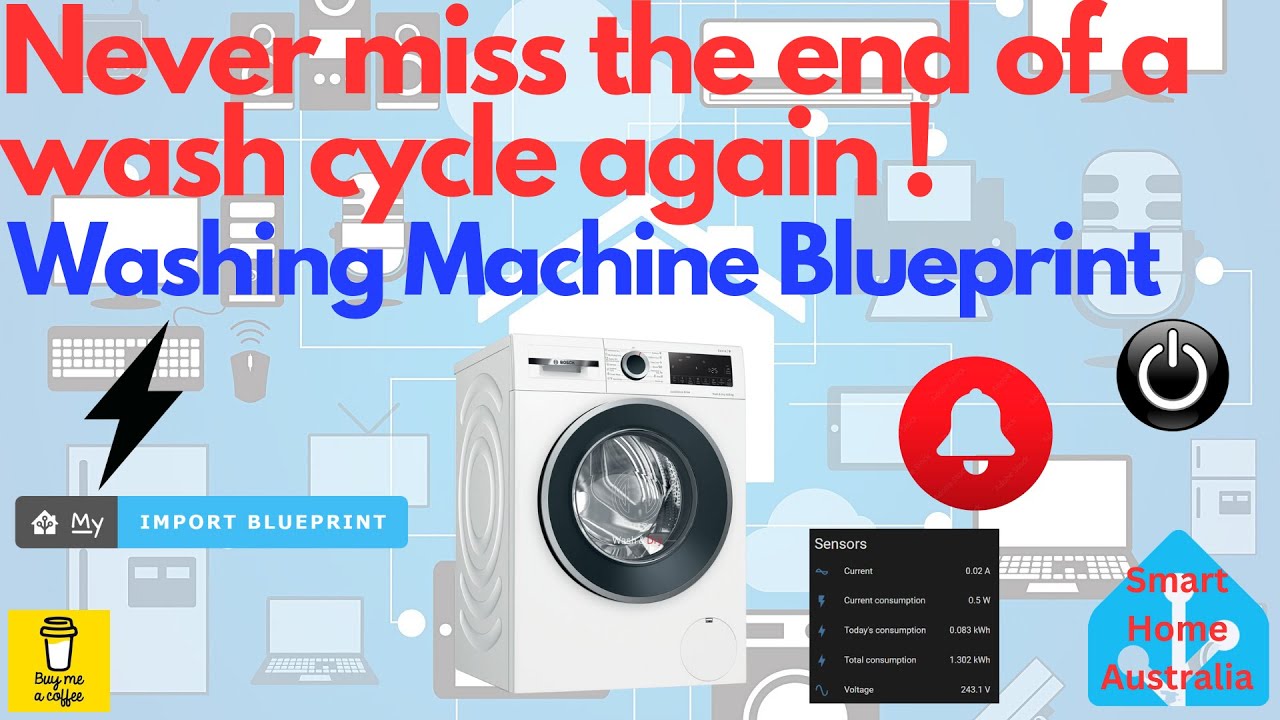 WASHING MACHINE BLUEPRINT (bonus - power usage graphs/sensors) - YouTube