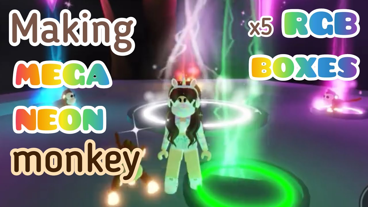 Making Mega Neon Monkey & opening 5 RGB boxes l Adopt Me Roblox - YouTube