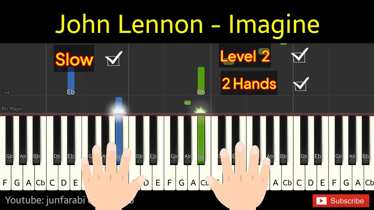 John Lennon | Imagine | tutorial piano level 2 - YouTube