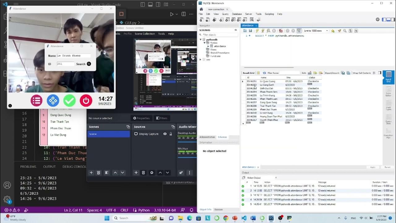 Demo - Face Recognition Attendance with SQL - YouTube