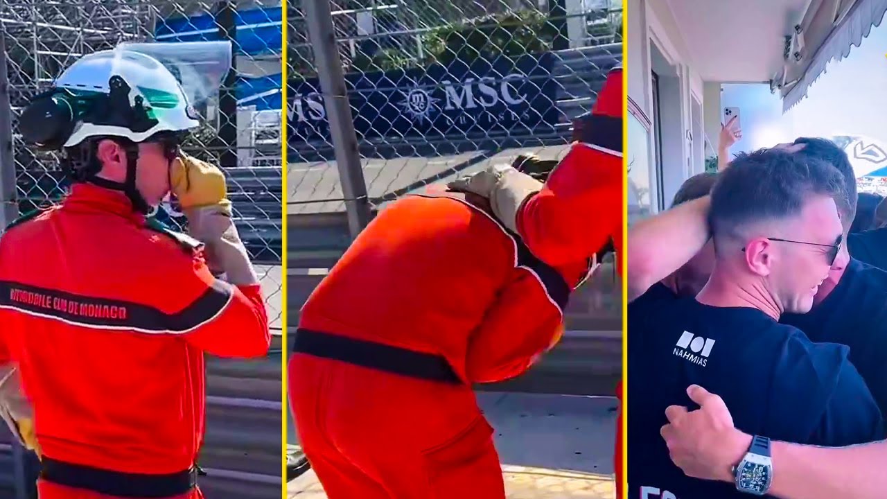 GUY from the Safety Track CRYING for Charles Leclerc after his 1st WIN ...