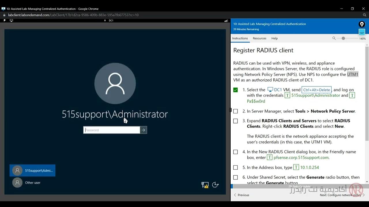 07.3- Implementing Authentication Controls - Part 3 (Managing Centralized Authentication Lab ...