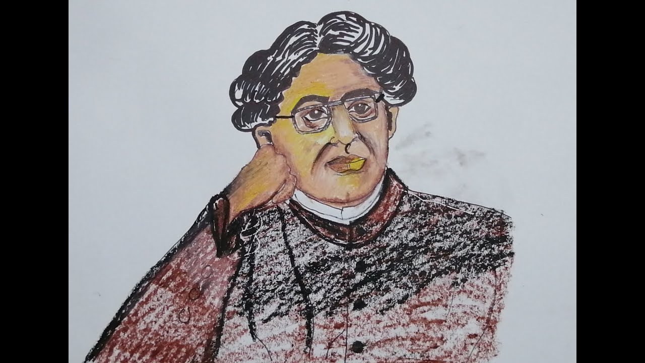 How to draw Sir Jagadish Chandra Bose step by step | Easy J C Bose ...