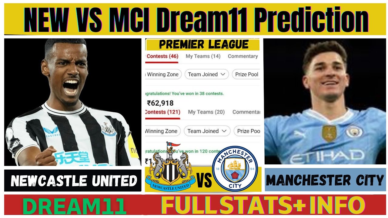 NEW VS MCI Dream11 Football Team | NEW VS MCI Dream11 Football ...