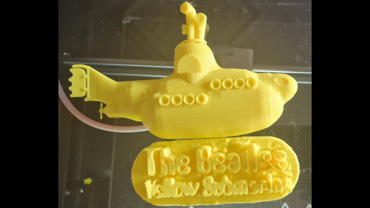 The Beatles, yellow submarine 3d printed model with stand timelapse ...