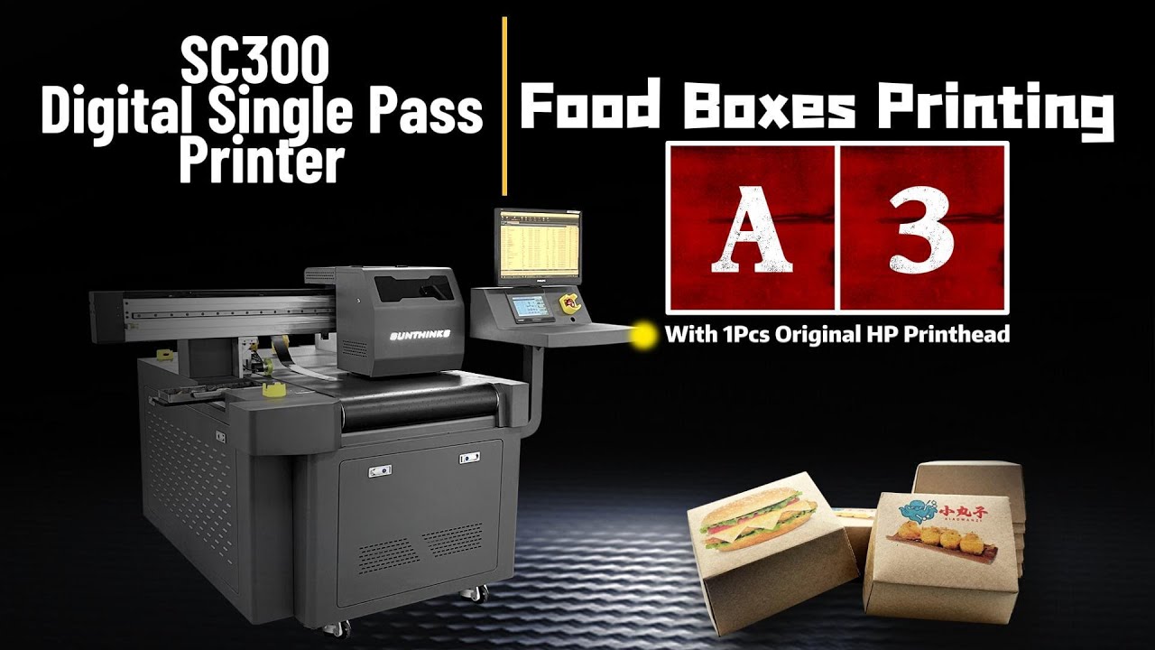 Sunthinks SC300 Single Pass Digital Printer For Food Boxes Printing ...