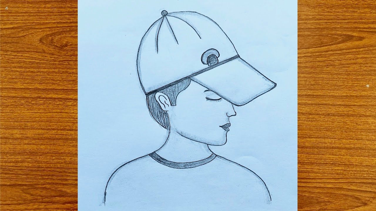How to draw a boy with cap | Pencil sketch for begginers | Easy drawing ...