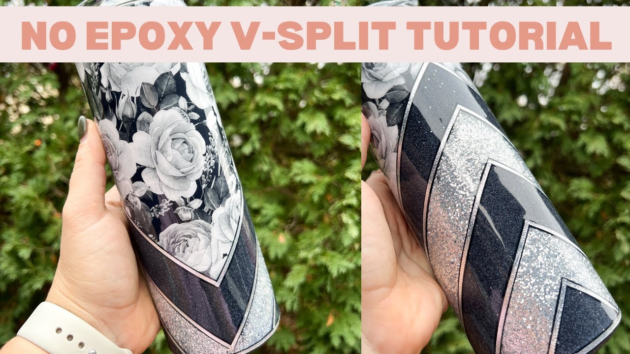 V Split Tumbler Tutorial with Patterned Vinyl - YouTube