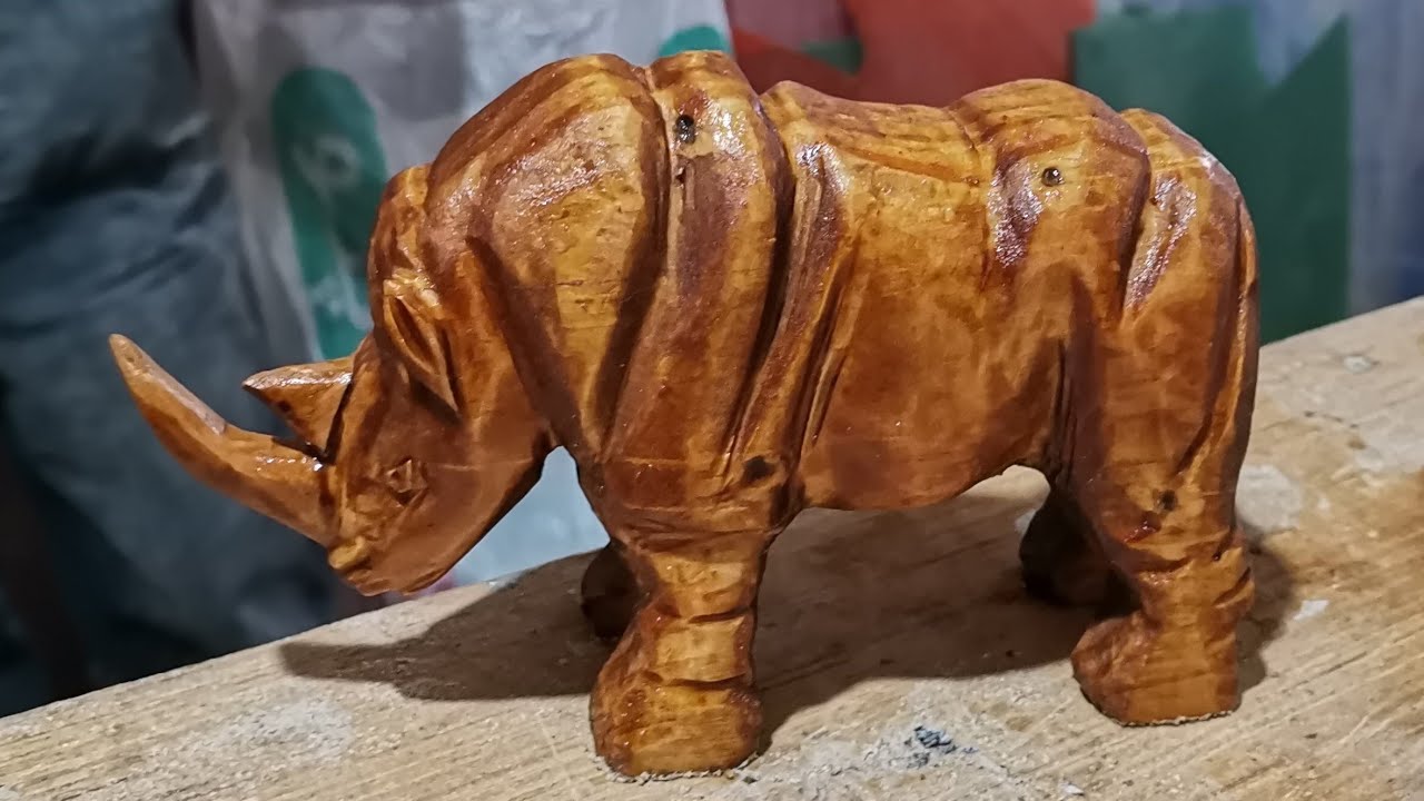 woodworking: How to Make a Wooden Rhino | diy rhino carving - YouTube