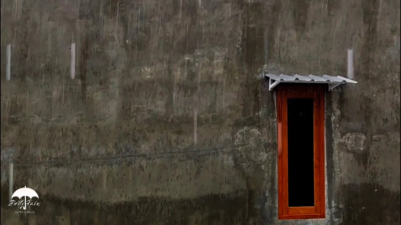 Wooden Window View with Heavy Rain for Sleeping & Reduce Stress ...