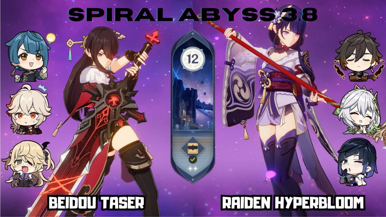 C6 Beidou Taser & C0 Raiden Hyperbloom | 3.8 Spiral Abyss Floor 12 ...